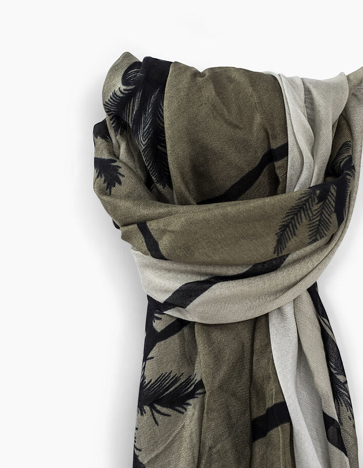 Women’s palm-tree print viscose fine scarf
