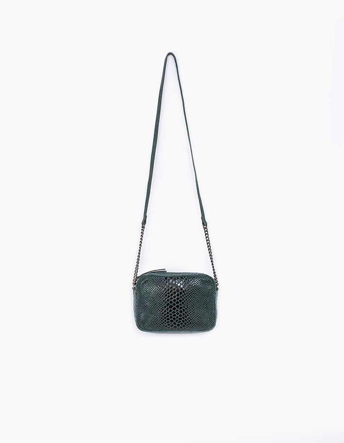 Sac à main vert pinegreen en cuir effet python I.Code