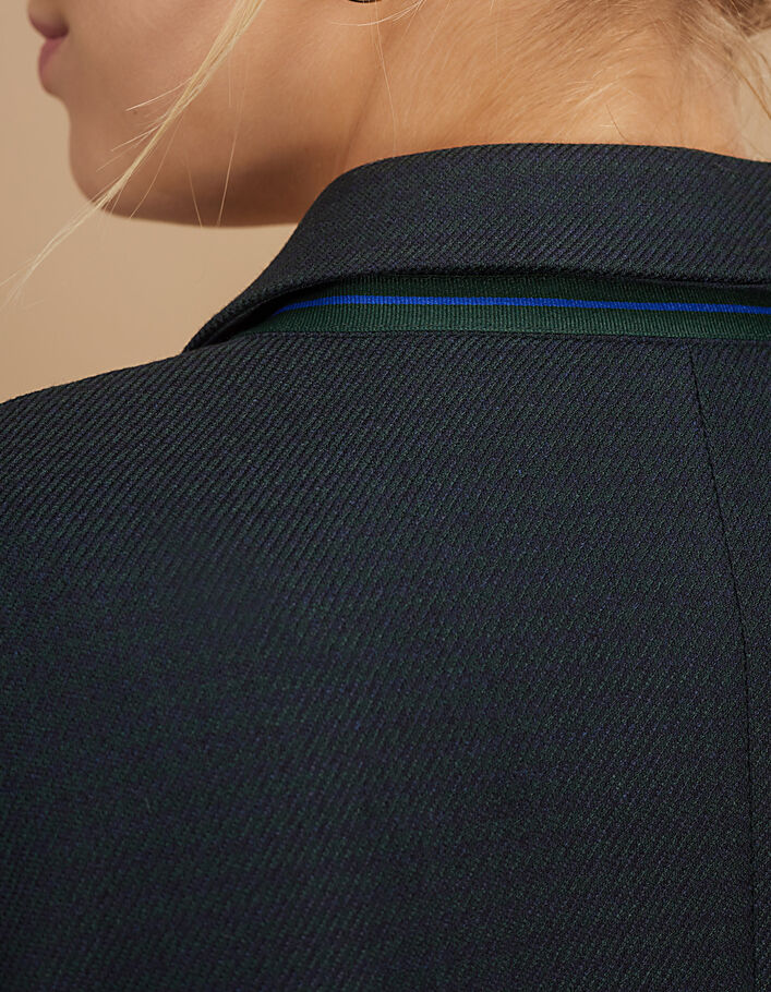 I.Code duck green houndstooth suit jacket