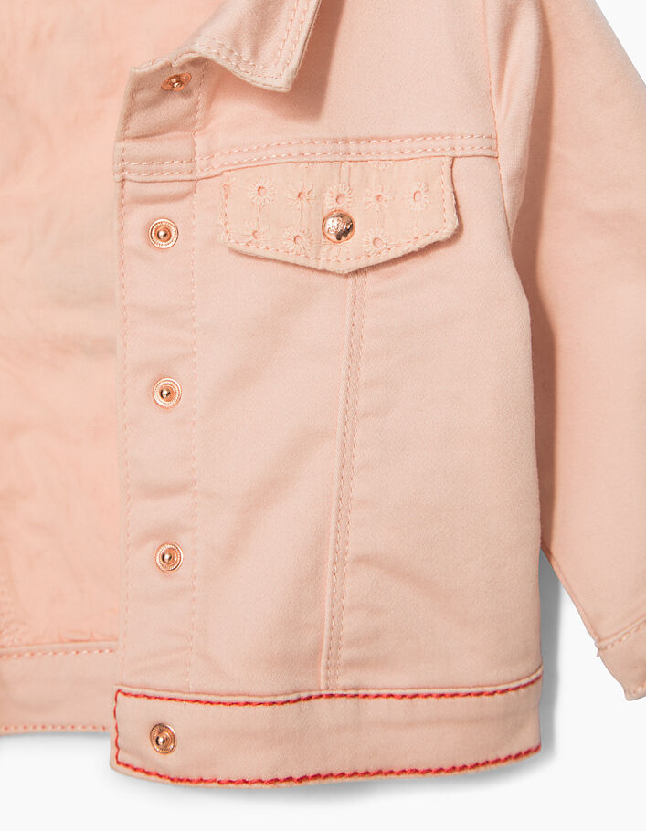 Baby girls' pink jacket with embroidered back
