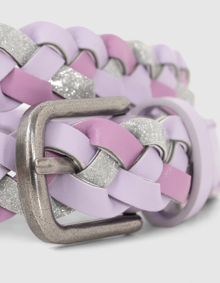 Girls’ violet and silver woven belt