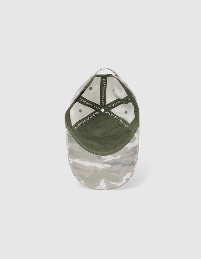Girls’ khaki camouflage embroidered cap