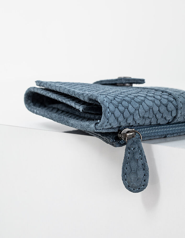 The Trader black snakeskin- effect leather wallet