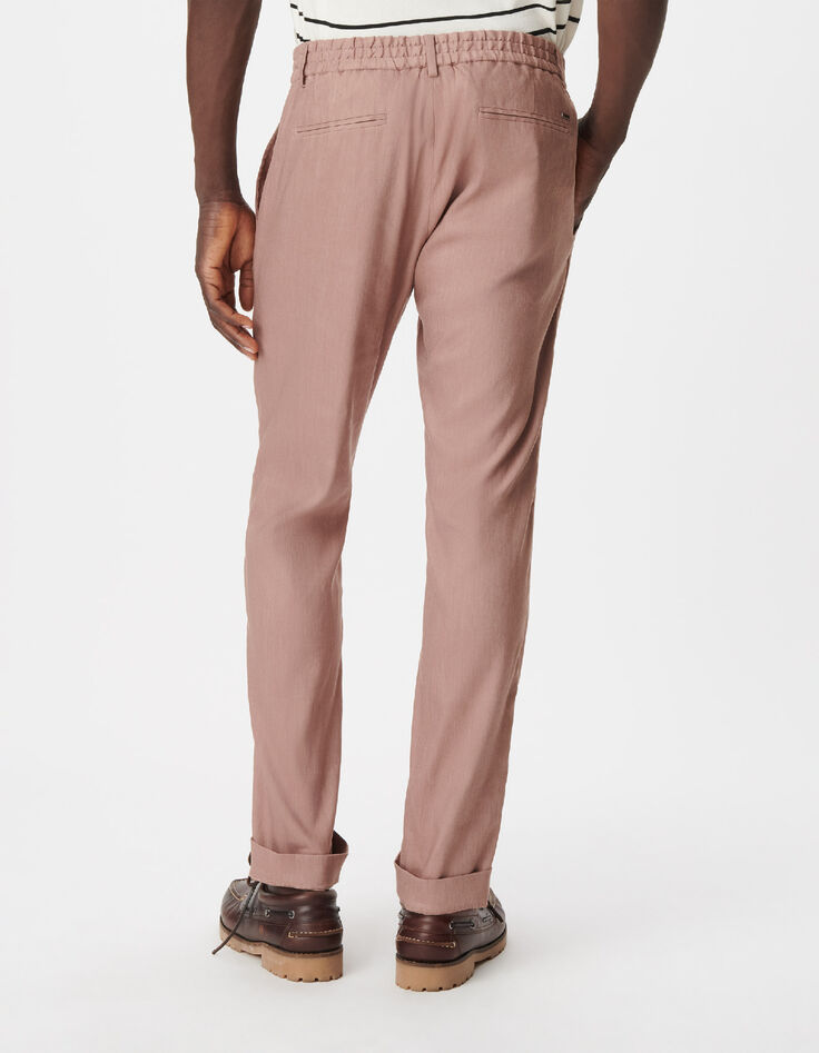 Pantalon de costume rose lin mélangé Homme IKKS