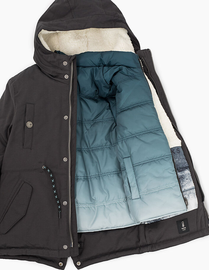 Boys’ grey 3-in-1 parka with reversible padded jacket