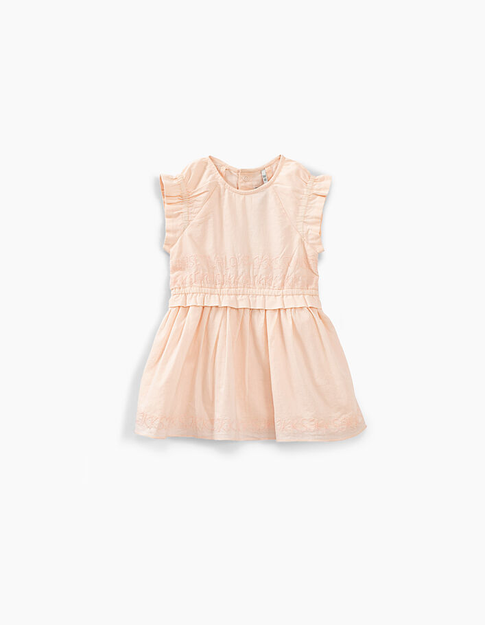 Robe 2 en 1 rose poudré avec bloomer bébé fille