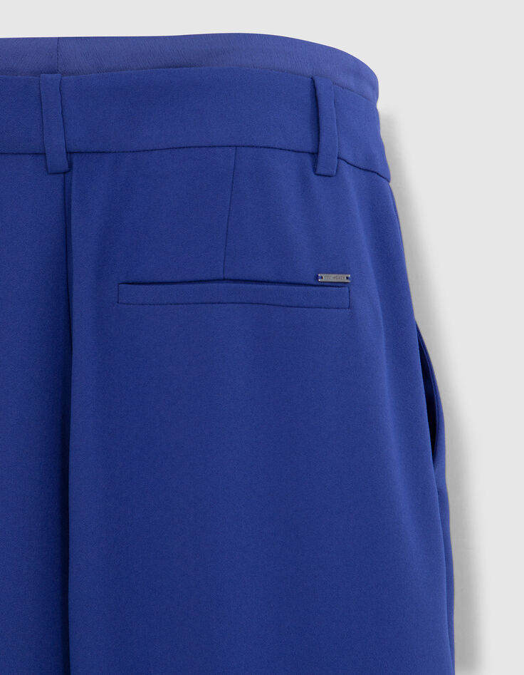 Women's royal blue double-belted wide-leg suit pants IKKS