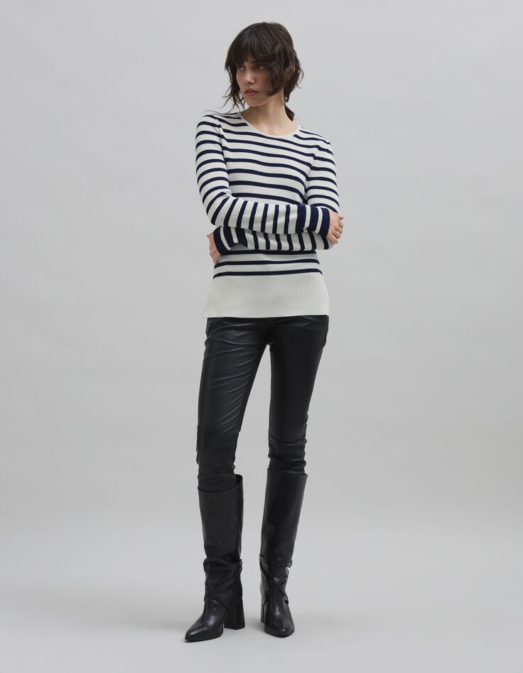 Woman's knitted sailor sweater with badge IKKS