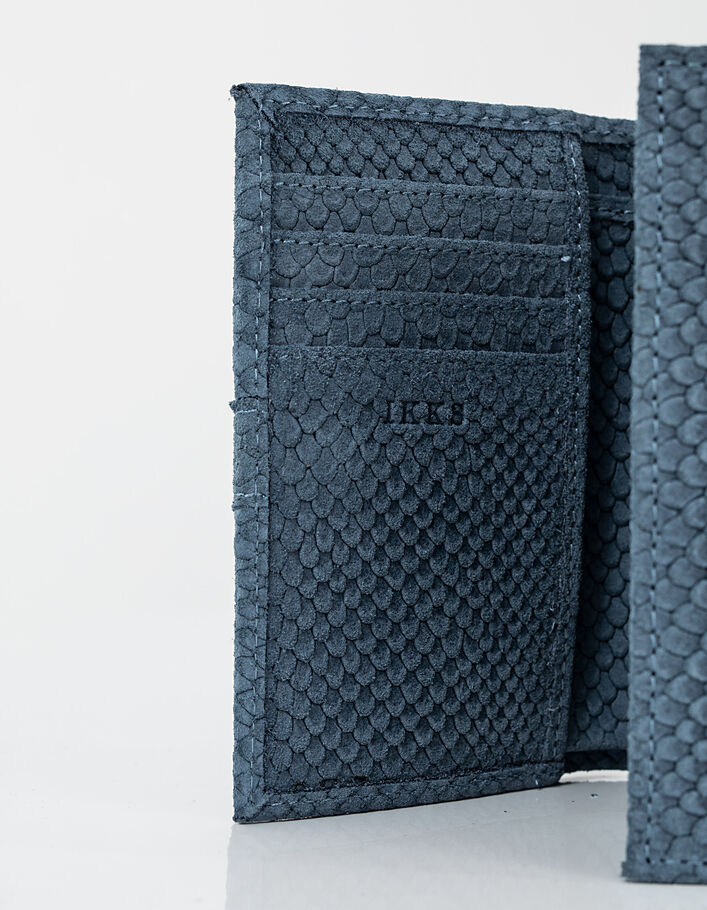 The Trader black snakeskin- effect leather wallet