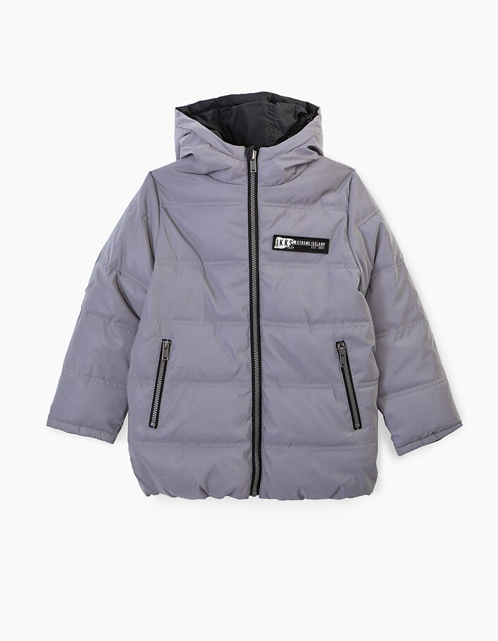 Boys’ black and silver reversible padded jacket