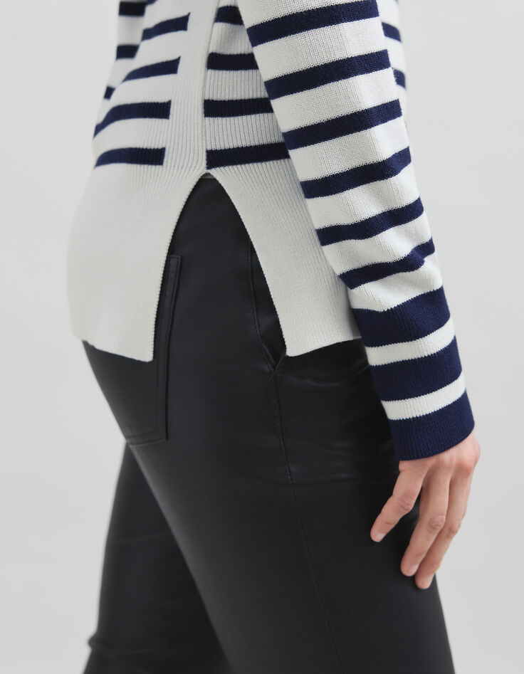 Woman's knitted sailor sweater with badge IKKS