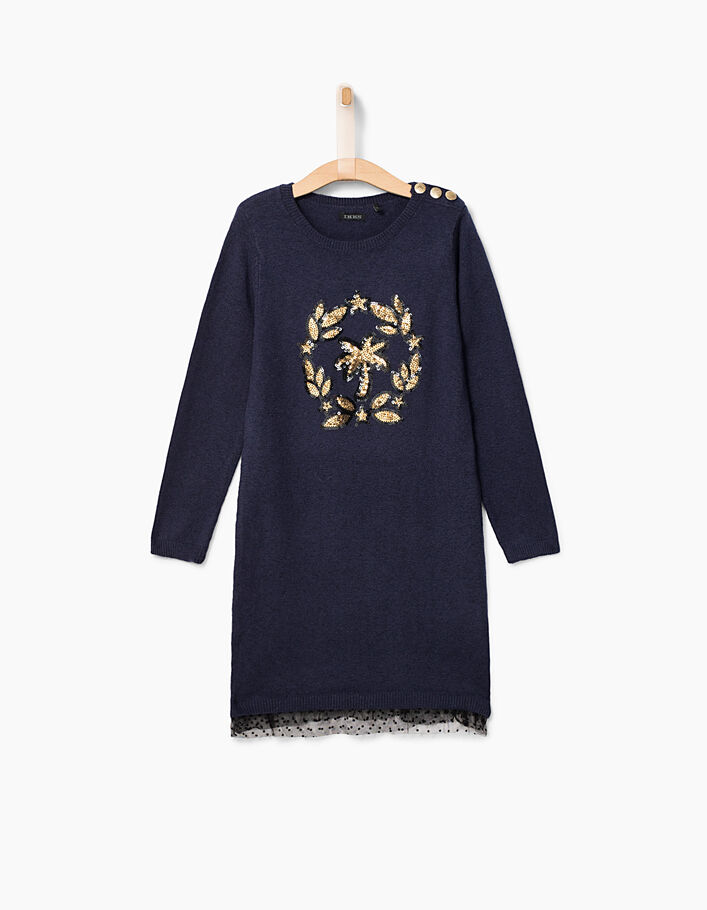 Girls’ inky blue dress
