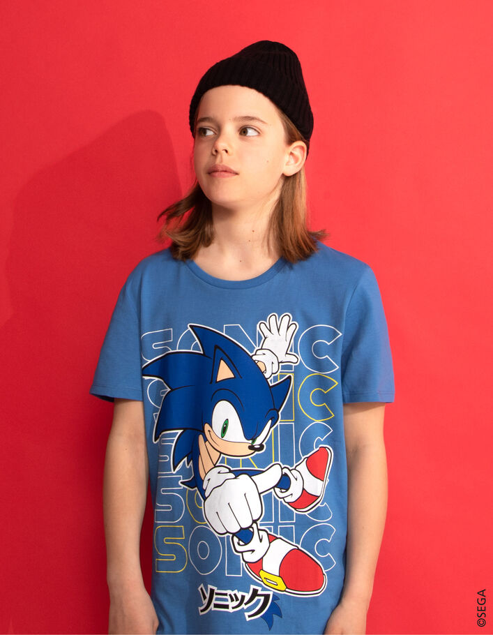 T-shirt SONIC bleu phosphorescent garçon