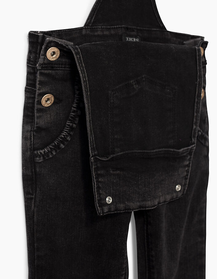 Girls Black Dungarees