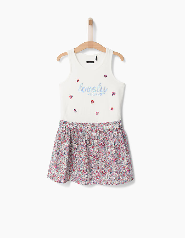 Girls' two-fabric dress