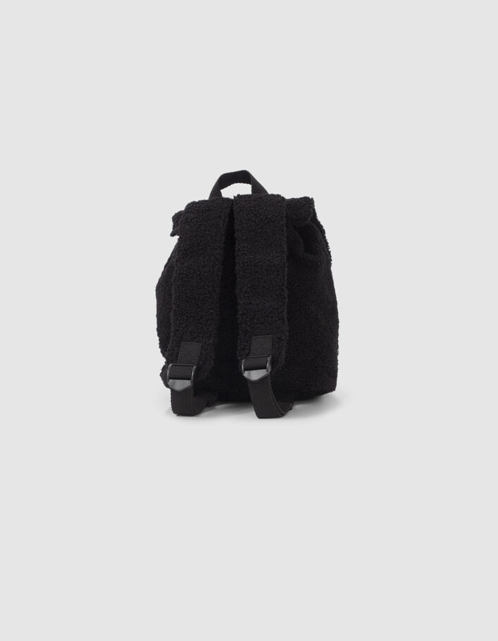 Baby boys’ black sherpa backpack