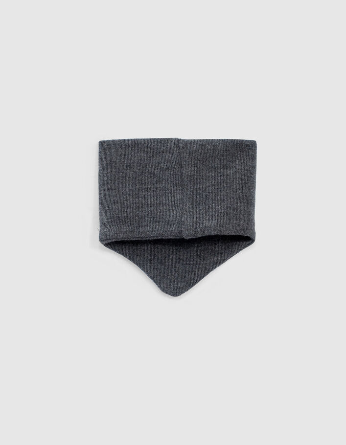 Baby boys’ charcoal grey lightning embroidered knit snood