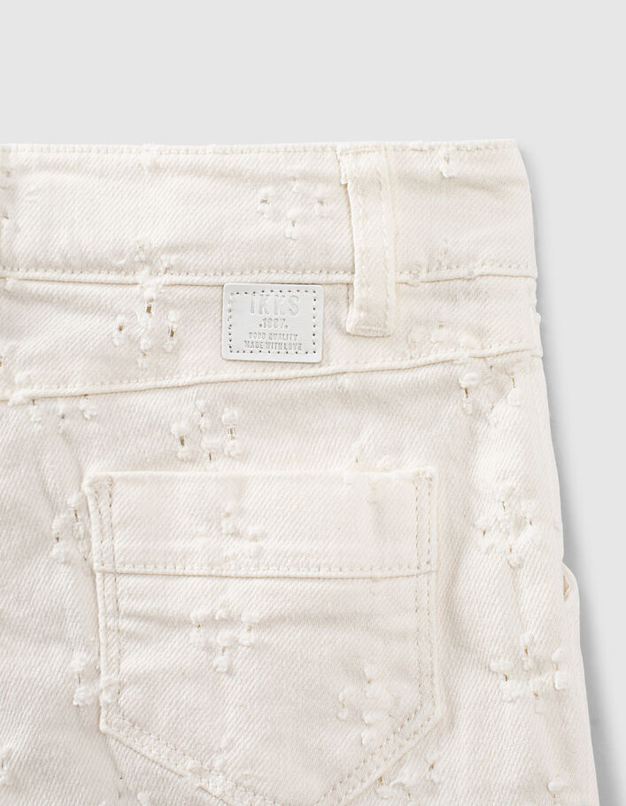 Gebroken witte jeansshort slijtageplekken meisjes