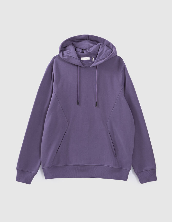 Sweat violet à capuche molleton Homme