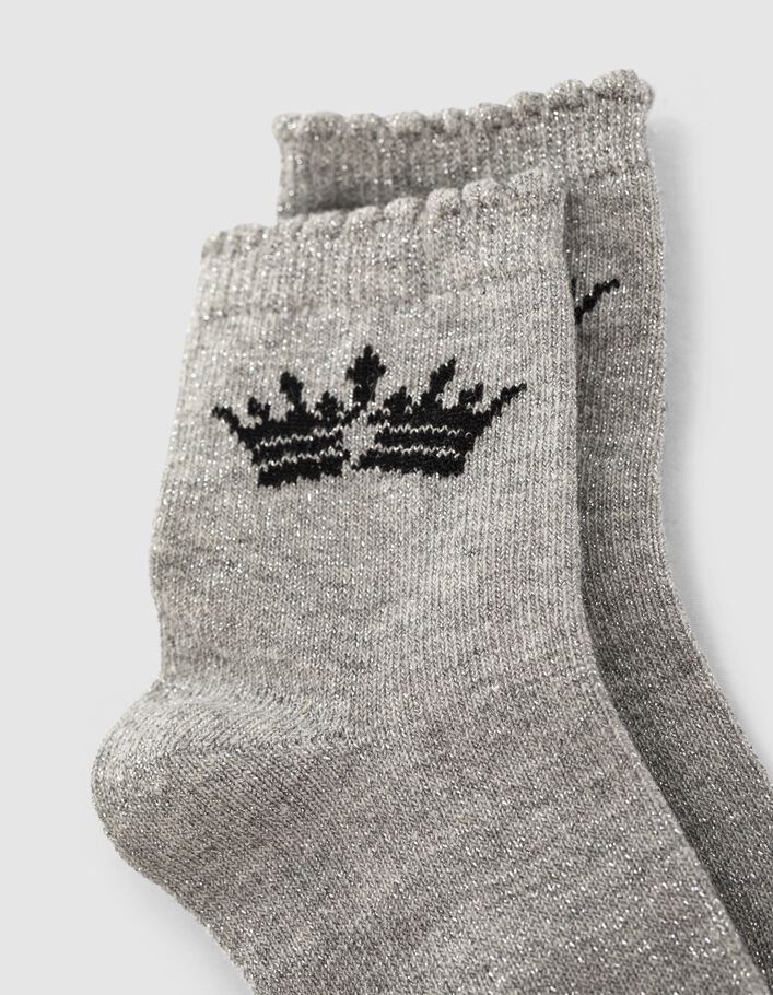 Silberfarbene und rosa Socken mit Streifen für Babymädchen