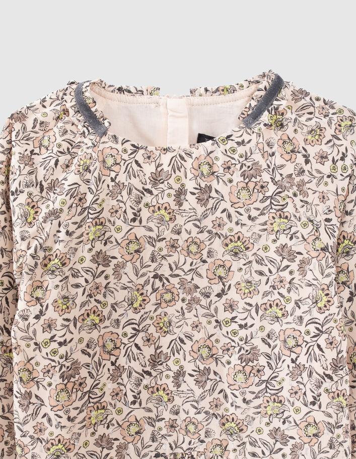 Girls’ beige flower print dress