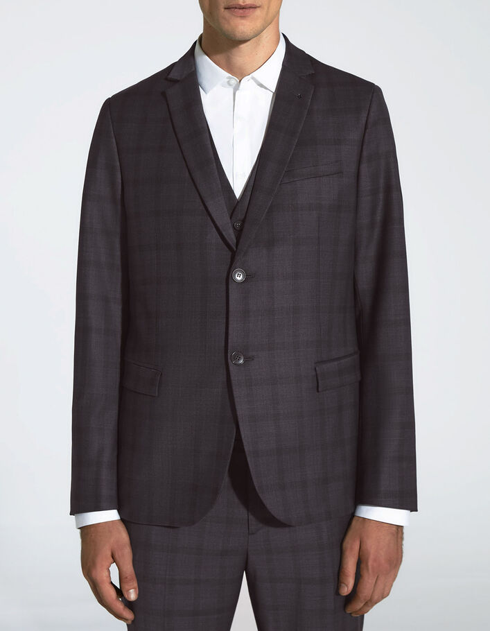 Men’s indigo checked TRAVEL SUIT suit jacket