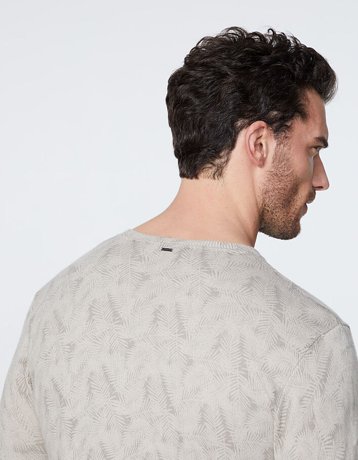 Men’s mink sweater foliage print fine knit sweater