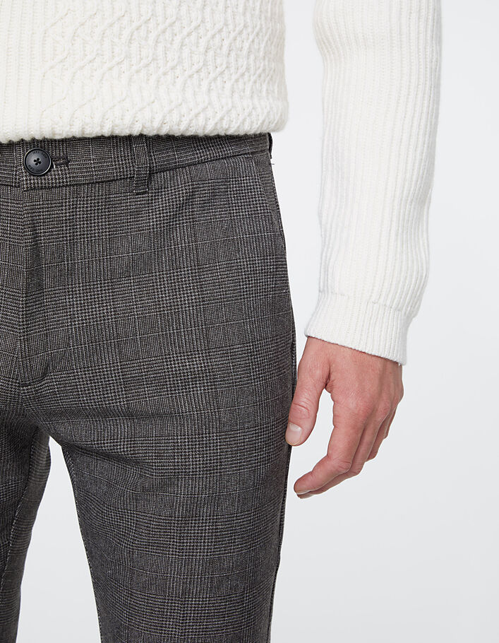 Men’s anthracite grey Prince of Wales check chinos