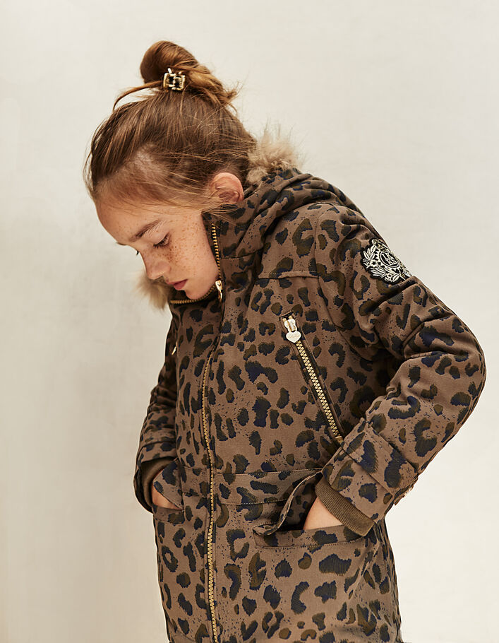 Girls’ leopard parka IKKS