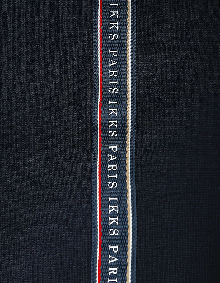 Boys’ navy waffle-look IKKS Paris braid cardigan