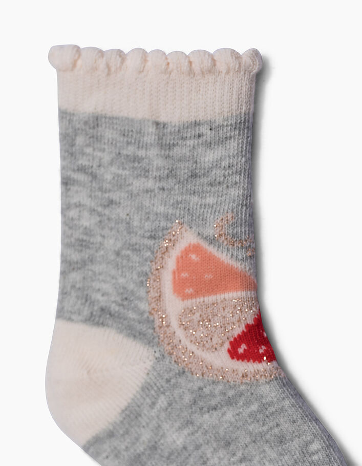 Calcetines rosa empolvado y gris bebé niña