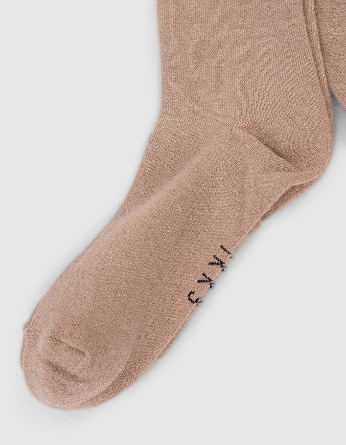 Collants beige clair tricot lurex fille