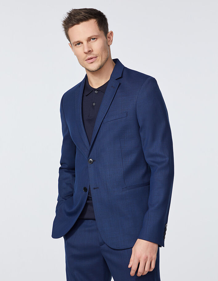 Men's indigo semi-plain suit jacket