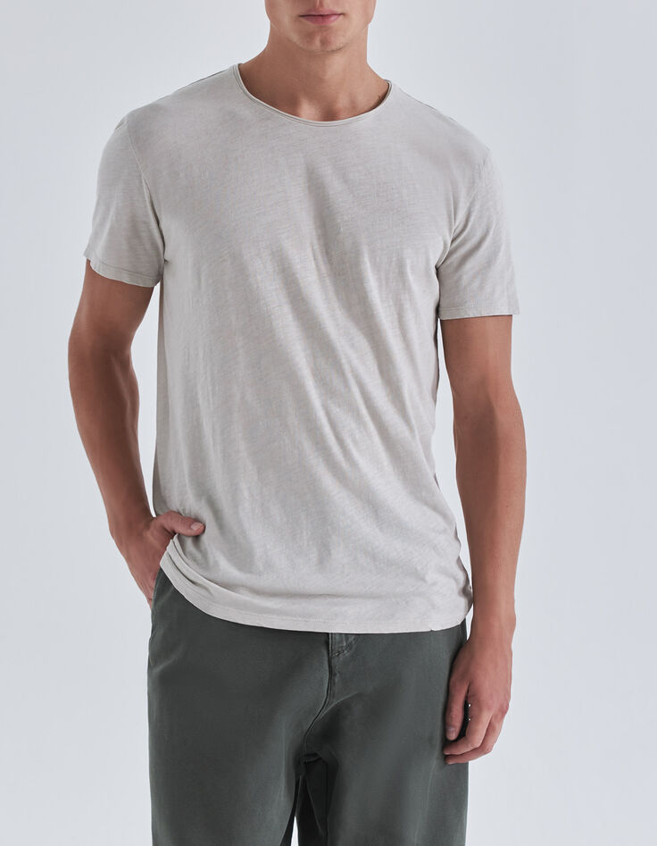 Men’s Essential cement grey round-neck short-sleeve t-shirt