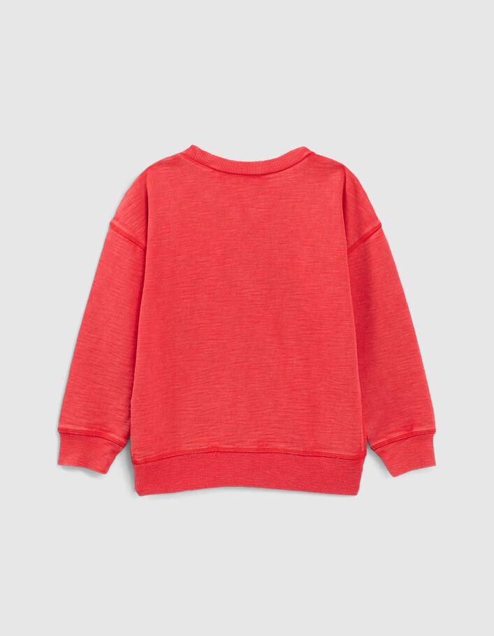 Boys’ red sweatshirt with motorbike embossed slogans