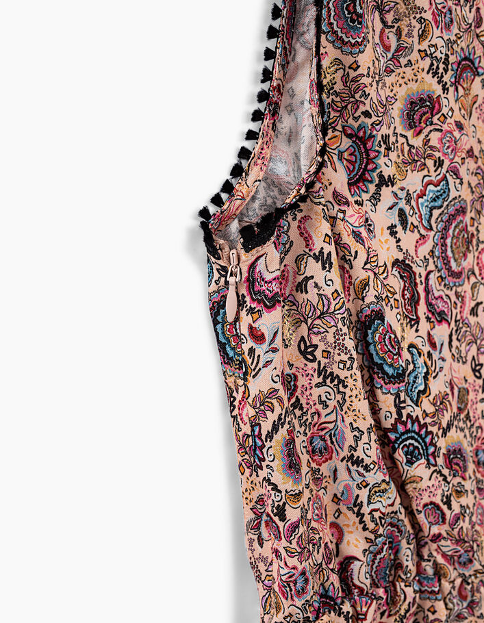 Girls’ powder pink Paisley print playsuit