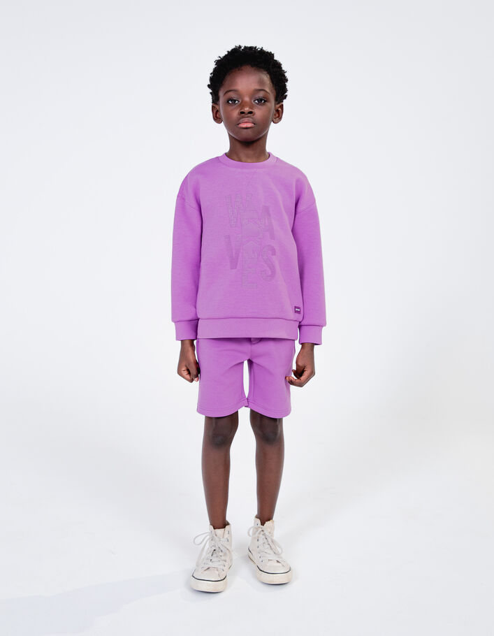 Boys’ purple techfleece sweatshirt fabric Bermuda shorts