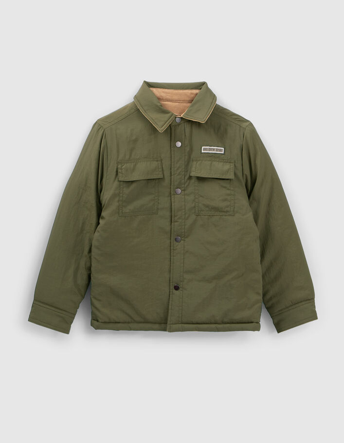 Boys’ khaki and camel corduroy reversible jacket