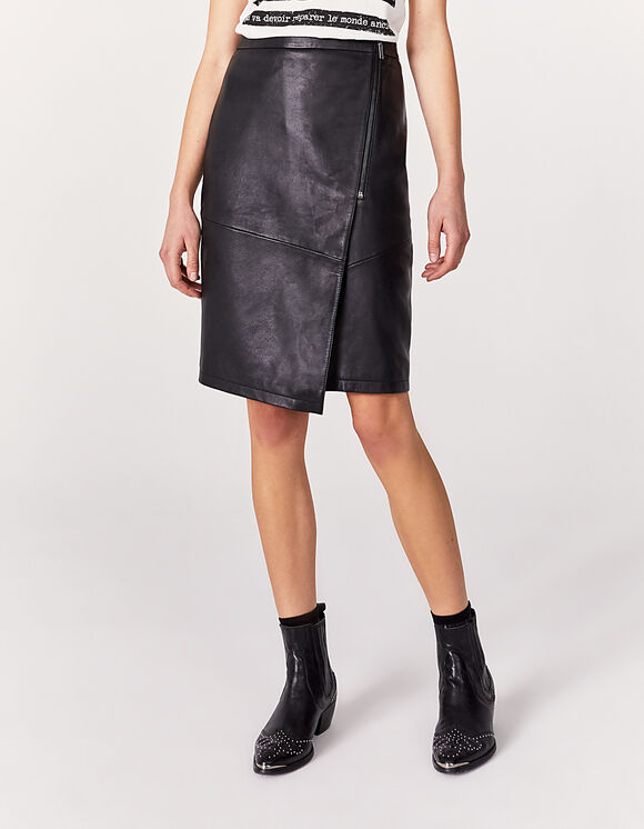 Jupe Crayon Cuir Noir