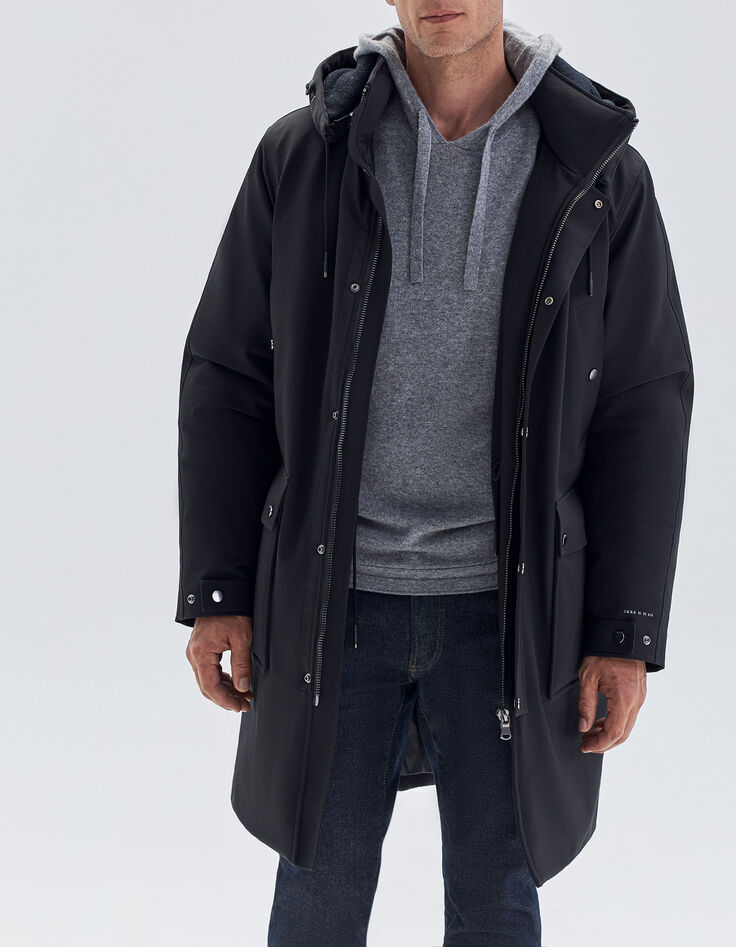 Men’s navy WATERPROOF parka with quilted lining
