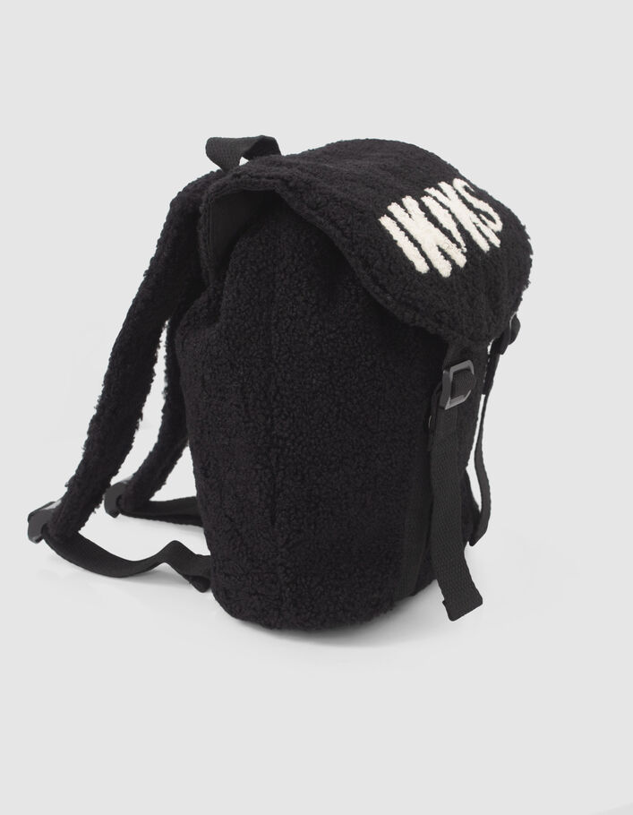 Baby boys’ black sherpa backpack