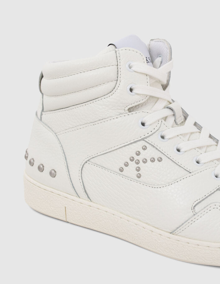 Witte leren sneakers sierstuds Dames