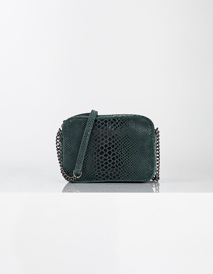 Sac à main vert pinegreen en cuir effet python I.Code