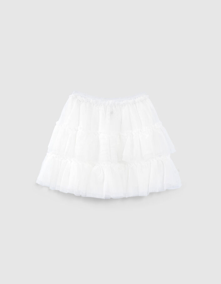 Girls’ off-white skirt with ruffled tulle
