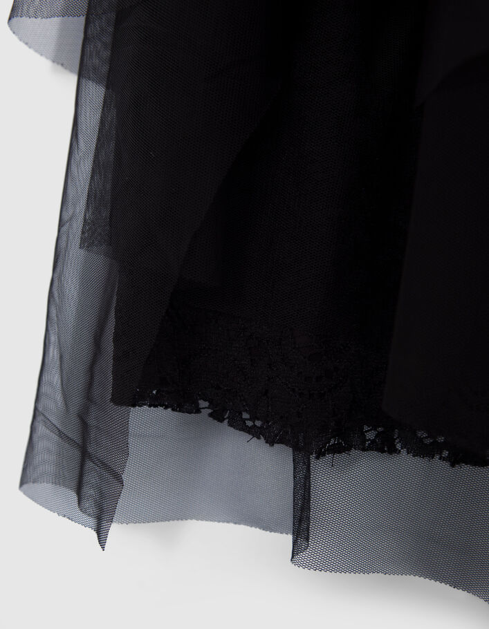 Zwarte asymmetrische tule rok meisjes