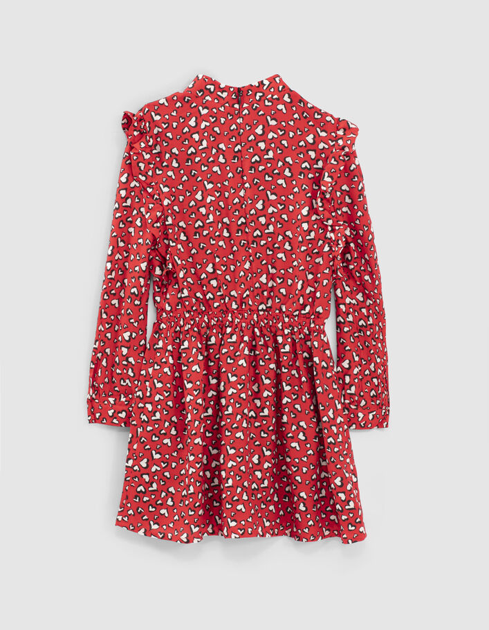 Girls’ red mini me dress with heart print