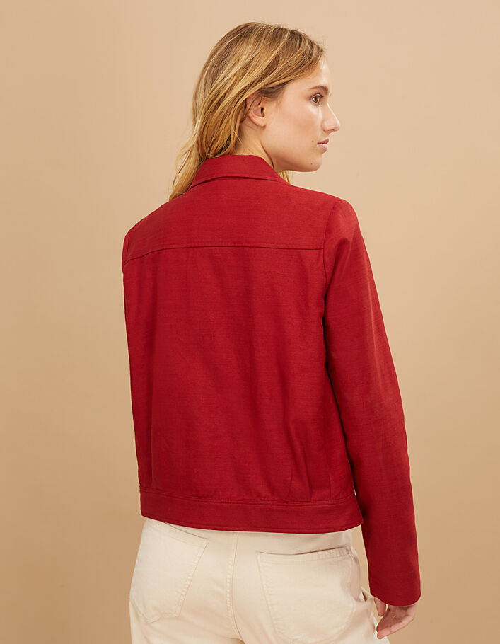 I.Code garnet red cotton jacket