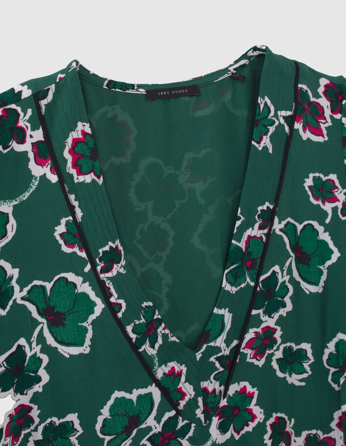 Robe verte maxi floral Femme