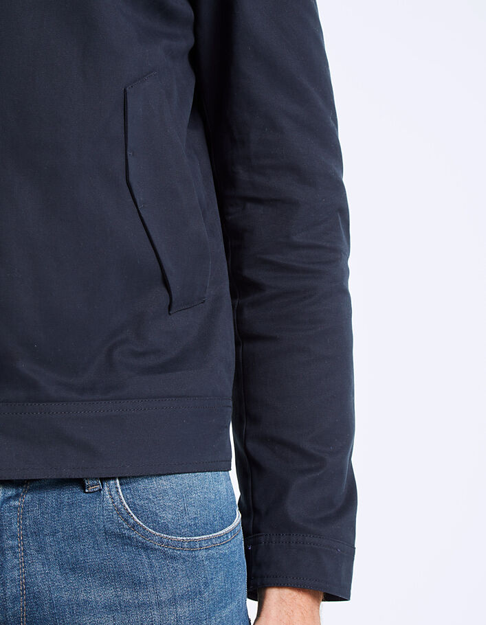 Men’s navy mixed-fabric reversible jacket