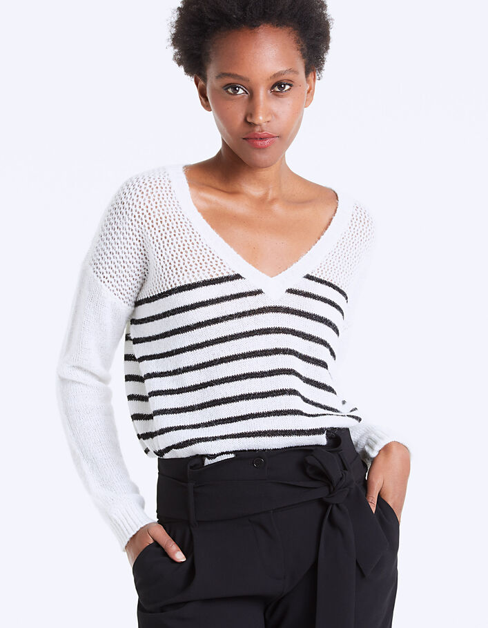 Women's fluffy wool sailor sweater